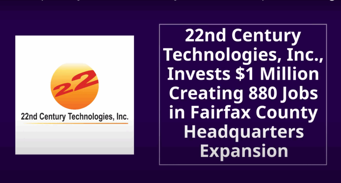 22nd Century Technologies, Inc., Invests $1 Million Creating 880 Jobs ...
